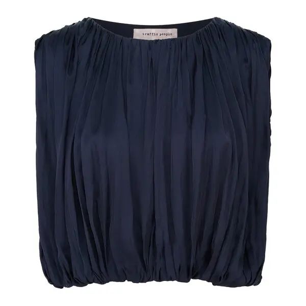 TRAFFIC PEOPLE Any Mot Now Navy Falls Sleeveless Top - Blue
