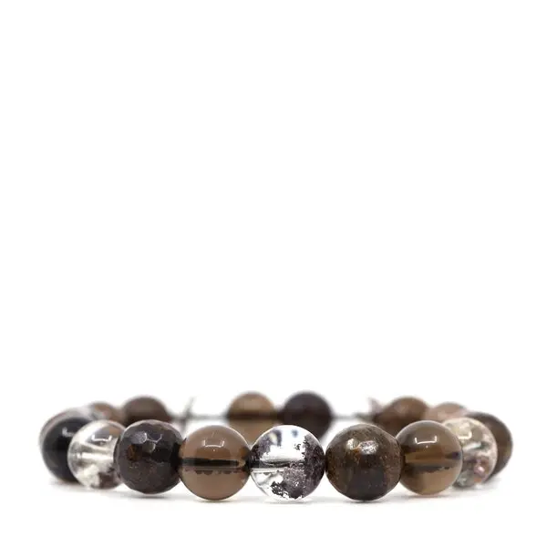 Shar Oke Bronzite, Smoky Quartz & Lodolite Bracelet - Brown