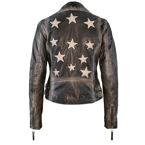 Mauritius Star Lambskin Leather Jacket Christy Vintage - Black