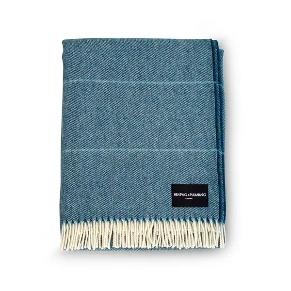 HEATING & PLUMBING LONDON Wonderland Alpaca & Merino Lambswool Blanket - Blue