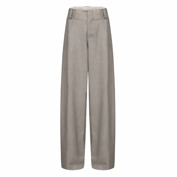 MUTE BY JL Gray Wide-leg Tailored Pants - Grey