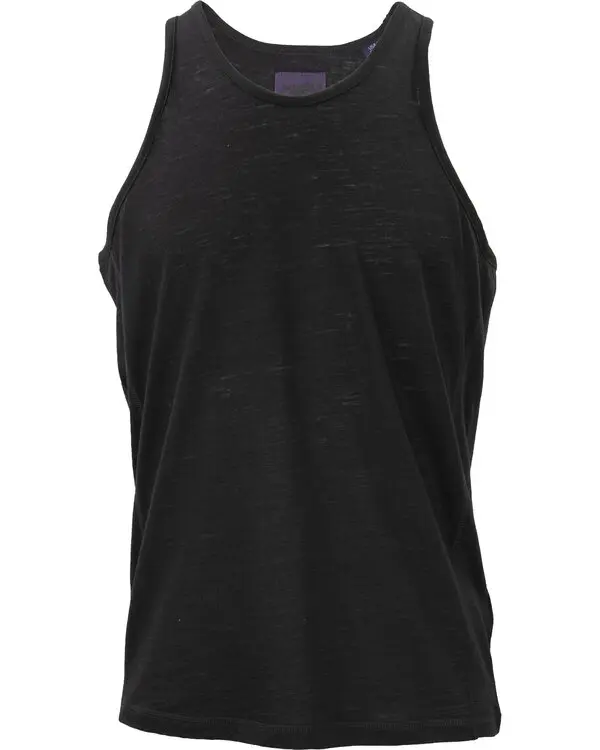 LORDS OF HARLECH Tarkin Tank Extrafine Merino Wool Jersey - Black