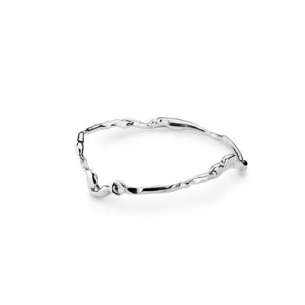 LULU AND BOO JEWELLERY Solid Sterling Wiggle Bangle - Silver