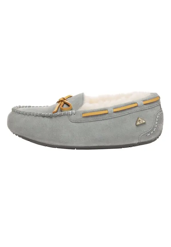 EVERAU AUSTRALIA Crested Leather Loafers In Goat - Grey