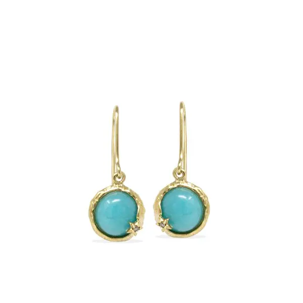 VINTOUCH ITALY Blue / Gold Ad Astra Amazonite Earrings - Blue/gold