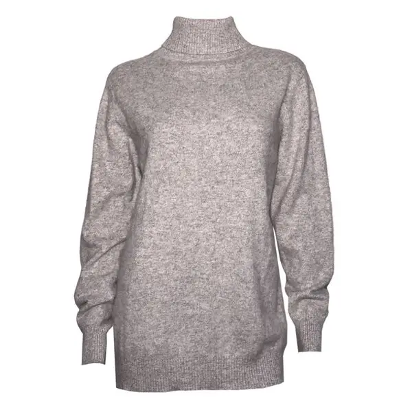 CHANEL JOAN ELKAYAM Neutrals / Cashmere Turtleneck Sweater - Grey