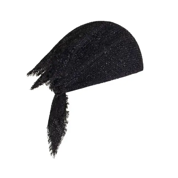 SIBI HATS Masha Shiny Tweed Bandana - Black