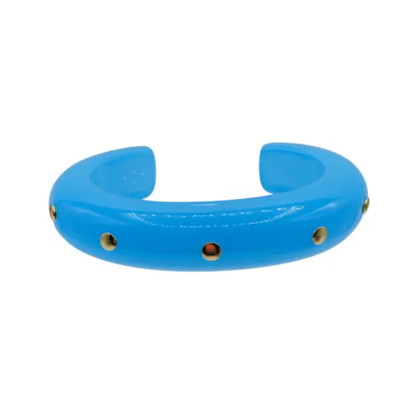 MICHAEL NASH JEWELRY Ingrid Turquoise Gold Studded Cuff - Blue