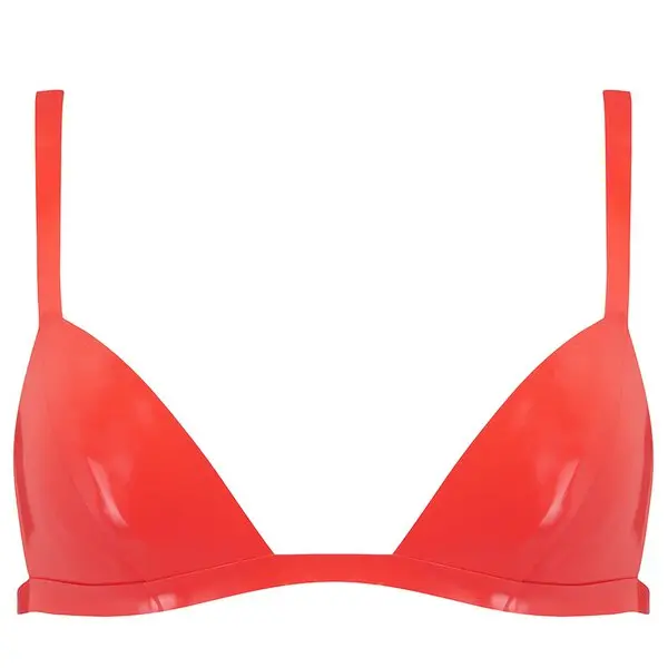 ELISSA POPPY Latex Triangle Bra - Red