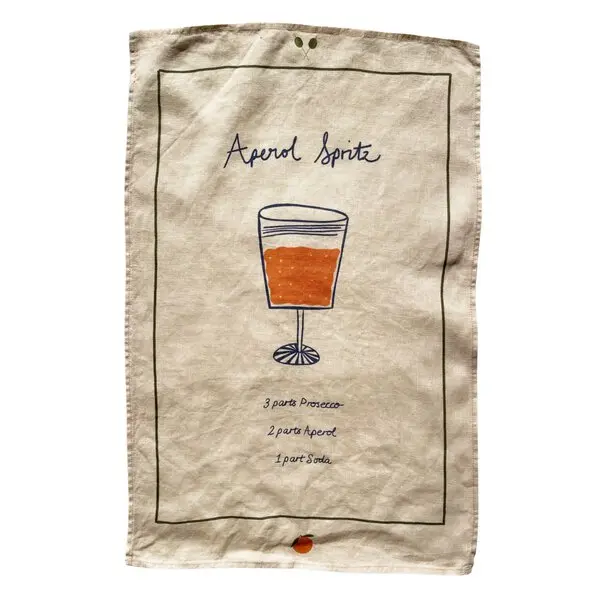 QUEEN OF THE RODEO Linen Tea Towel Aperol Spritz