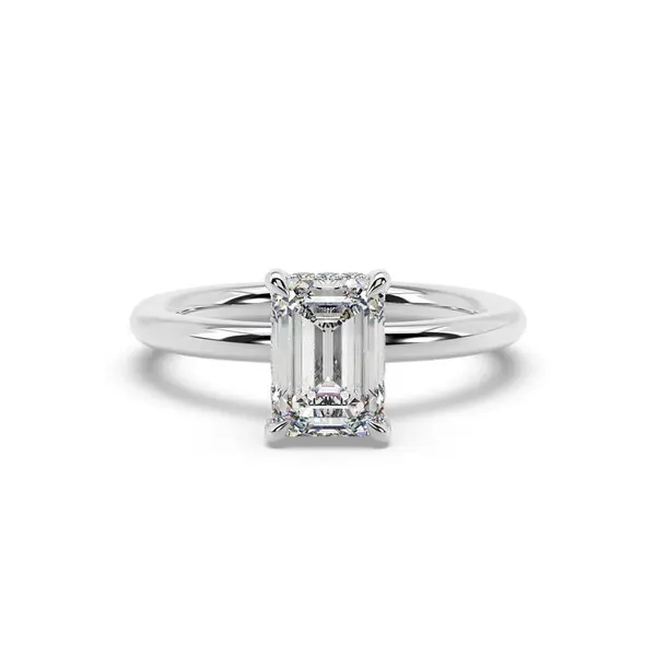 ARTISAN Luxury Lab-grown Emerald-cut Diamond Ring In 14k Gold - White
