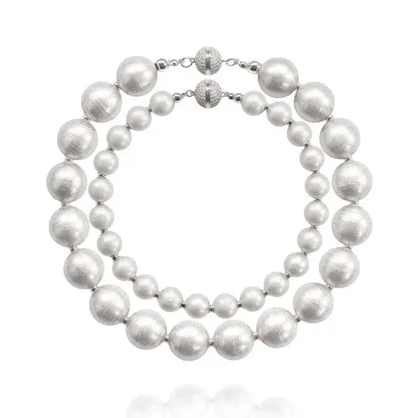 SAULE LABEL Siena Duo Necklaces In Frost - Silver