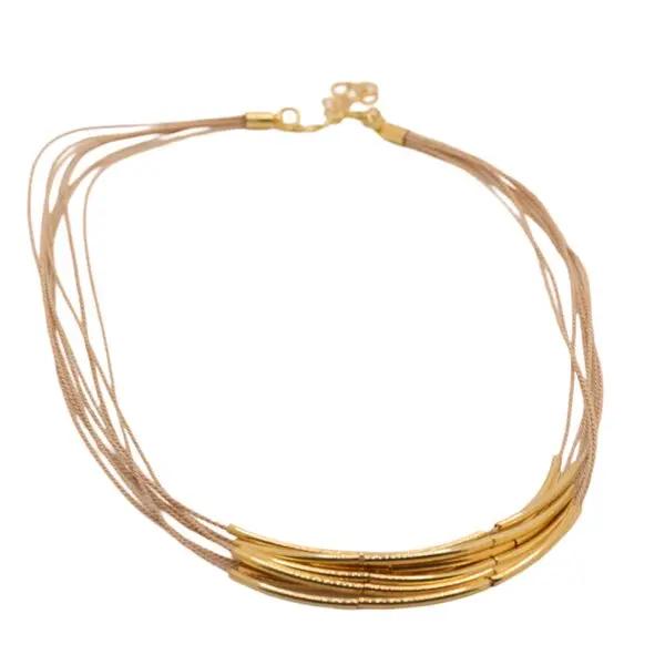 NART NATURE MAKING ART The Single Buriti Natural Fiber Necklace - Gold