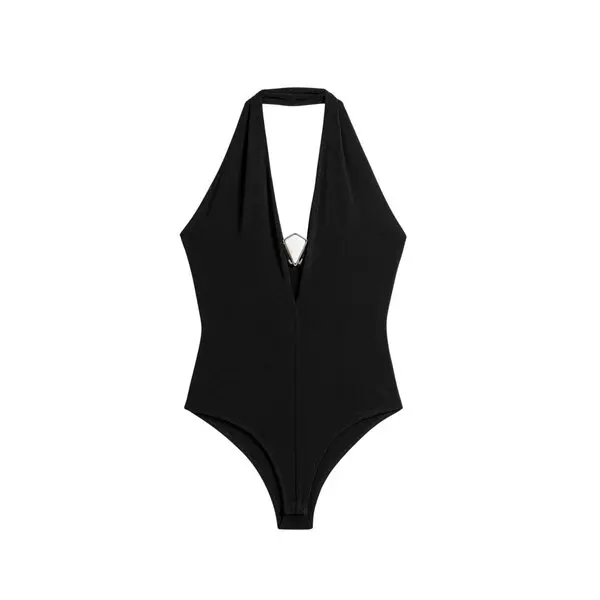 NOCTURNE Halter Deep V Blouse