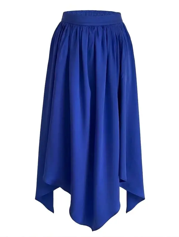 HELENE GALWAS Ilkare Satin Silk Skirt - Blue