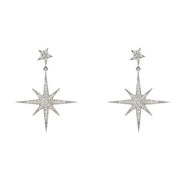 LATELITA Petite Star Burst Drop Earring - Silver