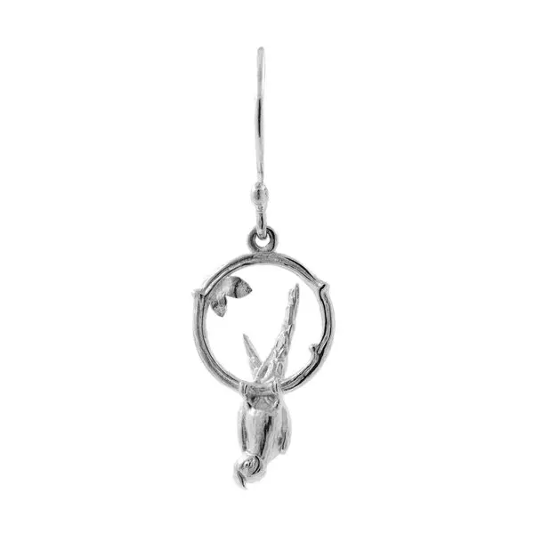 LEE RENEE Parakeet Earring – Small, Upside Down - Silver