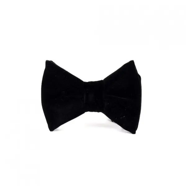 DAVID WEJ Butterfly Velvet Bow Tie - Black