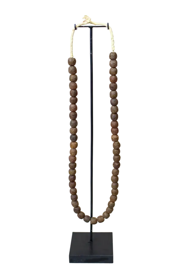 Botanical Boys Ghana Glass Beads Necklace, Eight Five Twenty - Brown