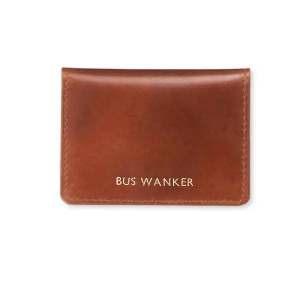 VIDA VIDA Tan Leather Card Holder Bus Wanker - Brown
