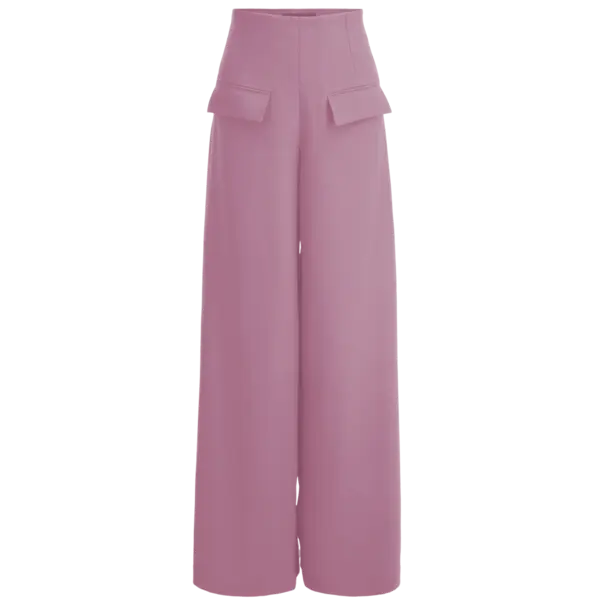 Layo G Stretch Wide-leg Dress Pants — Blush - Pink