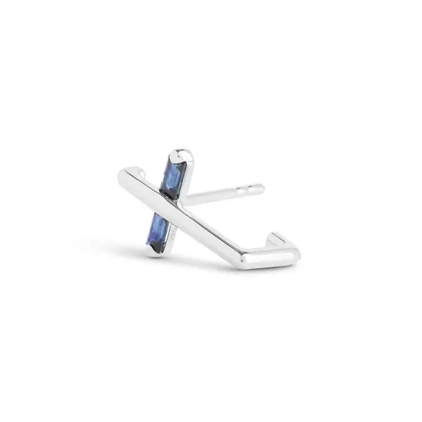 KASUN LONDON Blue / Silver Angel Kiss Earring September Sapphire Silver - Blue/silver