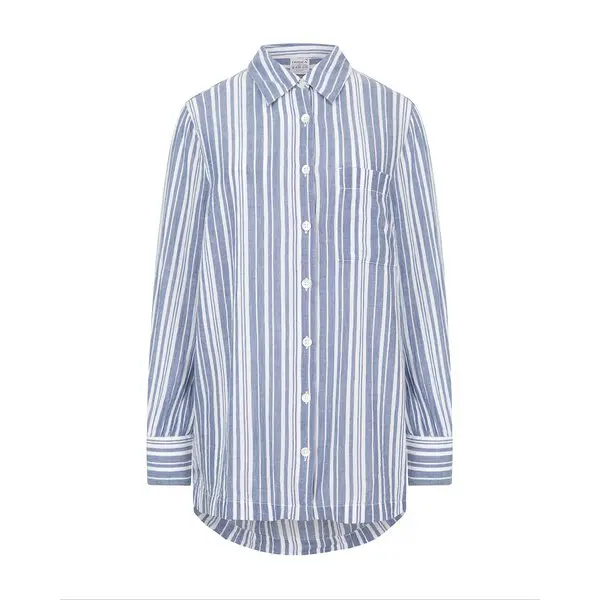 NUDEA The Midi Shirt French Navy Stripe - Blue