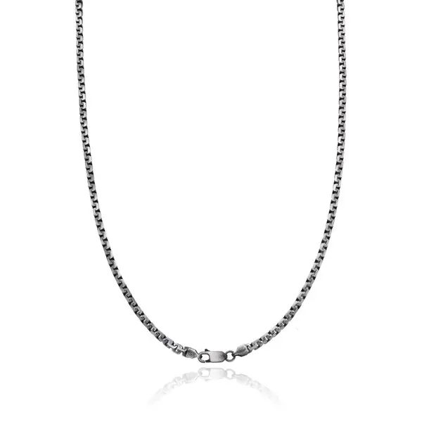 ALTAR™ ORNAMENTS CO. Athena Chain| Sterling Silver Ruthenium-plated Vintage Chain Altar - Grey