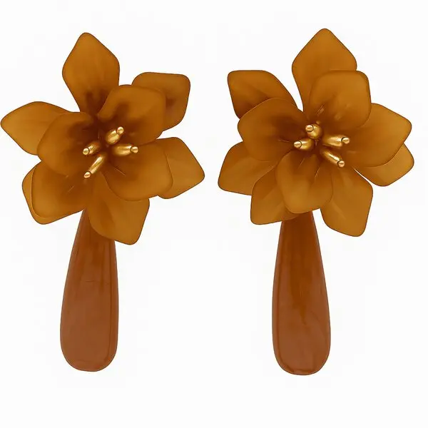 MICHAEL NASH JEWELRY Flora Carnelian Resin - Brown