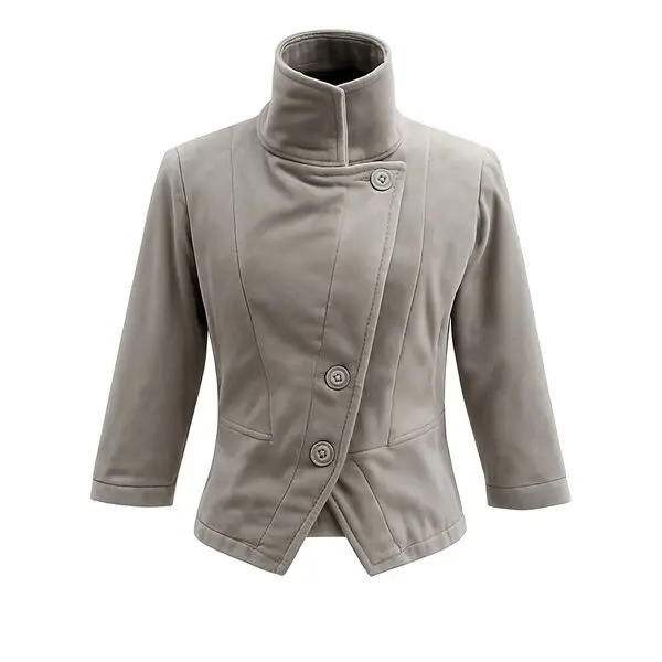 BEIRA Elena Cropped Velvet Blazer - Grey