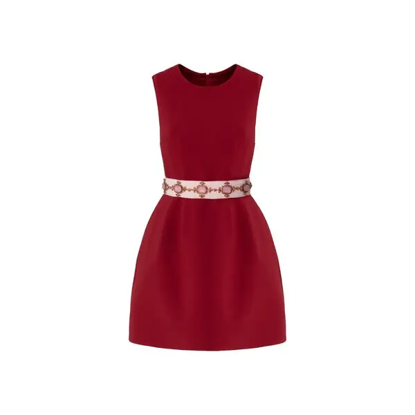 GEORGETTE Lise Crimson Mini Dress - Red