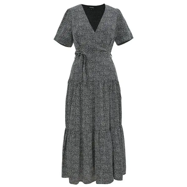 SMART AND JOY Liberty Print Cross-heart Dress - Black
