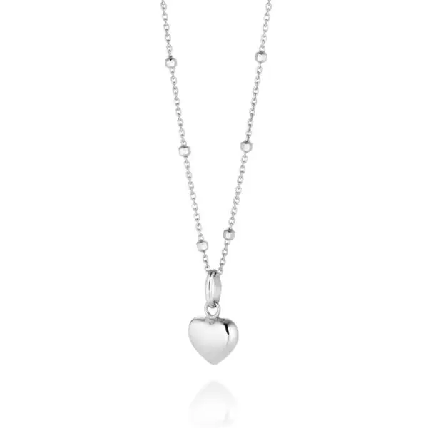 NELLOU JEWELLERY Heart Charm Necklace Sterling - Silver