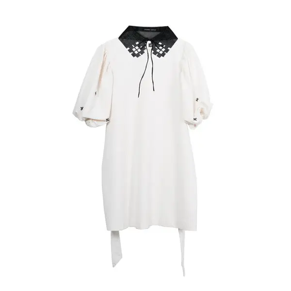 LAURA DAILI White / Black Statet Heritage Dress - White/black
