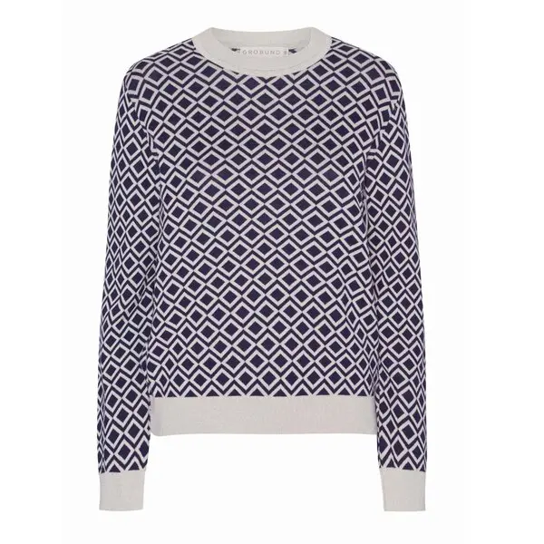 GROBUND Petra Knit Blouse The One With Pattern - Blue