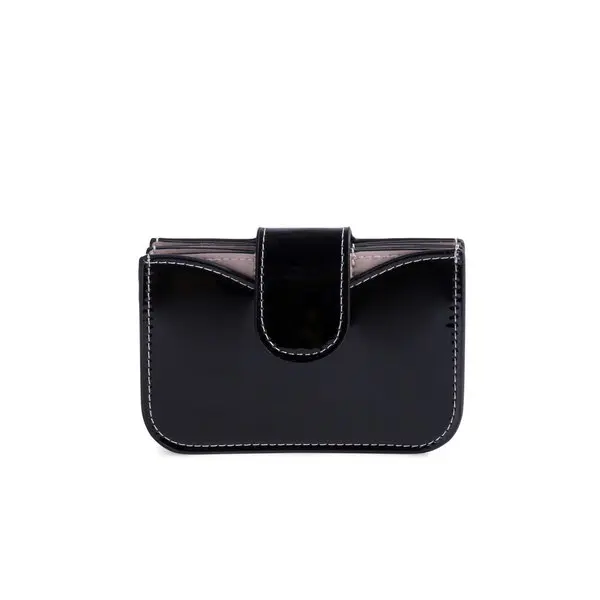 JURGI BRAND Neutrals / Accordion Wallet In Patent Leather – & Sand - Black