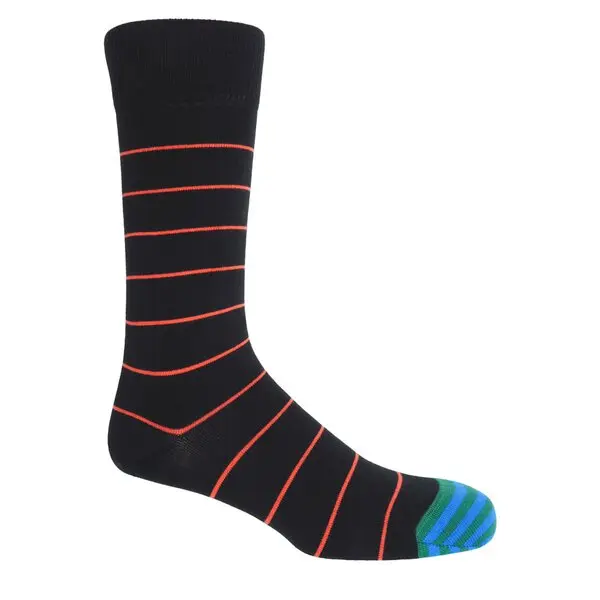 PEPER HAROW - MADE IN ENGLAND Thin Stripe Socks - Black