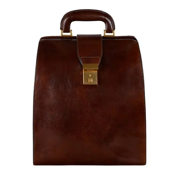 TIME RESISTANCE Leather Backpack In A Brief Story Of Time - Brown