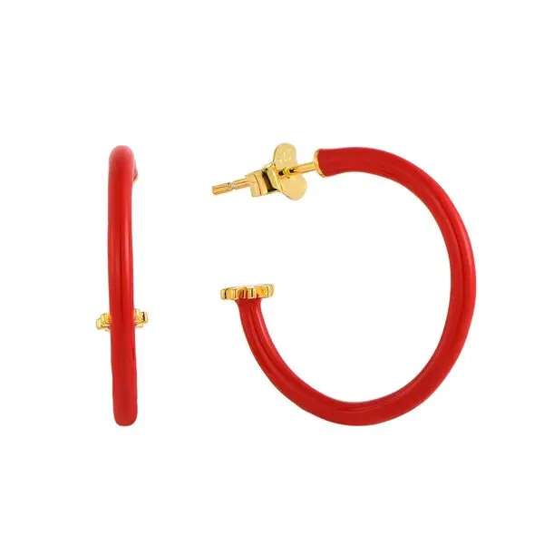PINNOLE Gold Earrings - Red