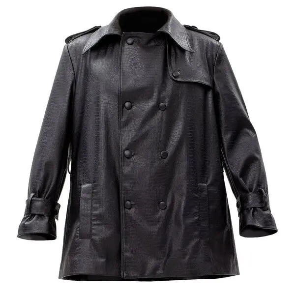 MAISON BOGOMIL Faux Leather Trench Coat - Black