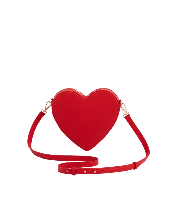 FABLE ENGLAND Penelope Heart Crossbody Bag - Red
