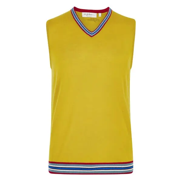 MG RIVERS Mustard Extrafine Merino Tank Top - Yellow