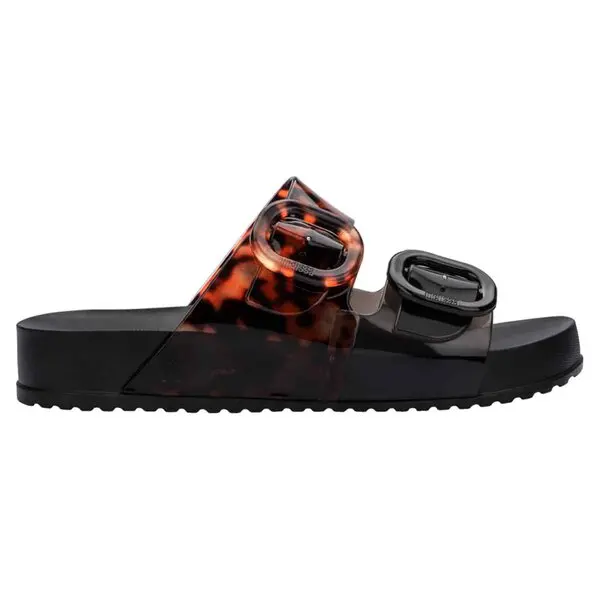 Melissa Cozy Slide Clear Tortoise - Black