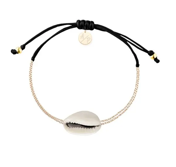 ADRIANA PAPPAS DESIGNS Mini Natural Shell Chain Bracelet - Black