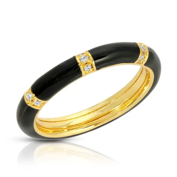 LEEADA JEWELRY Lamill Stacking Ring - Black