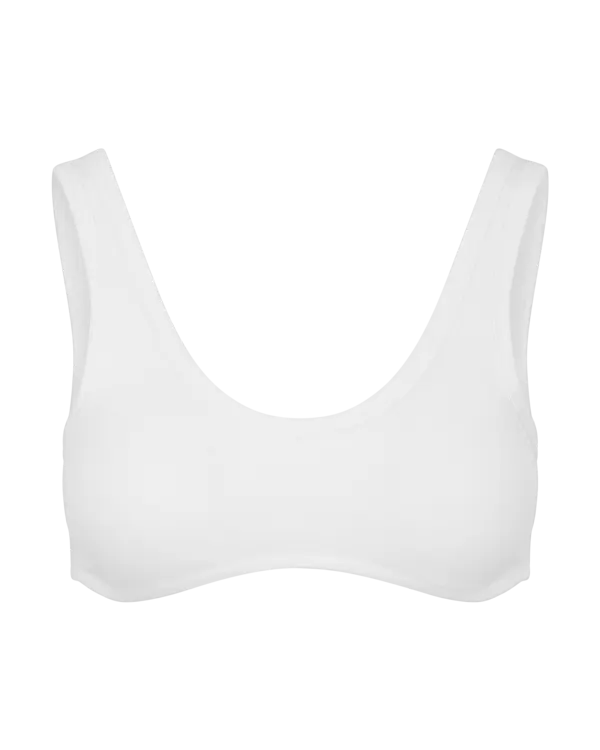 NUDEA The Organic Cotton Dip Front Bralette Cotton - White