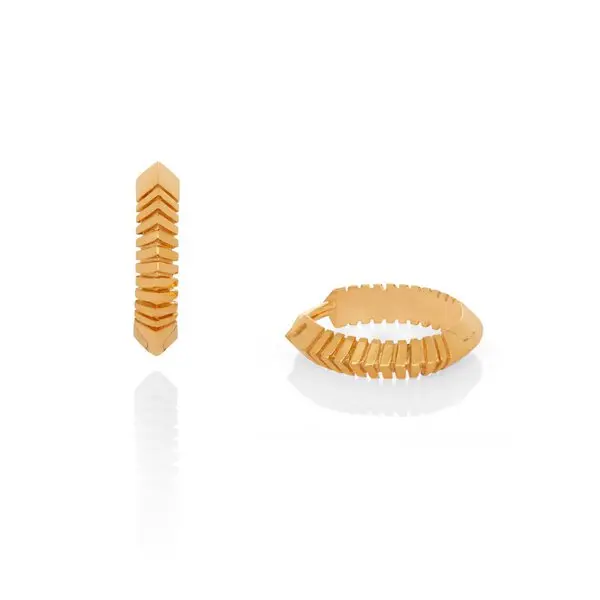 KAIZARIN Gold Huggie Earrings - Yellow