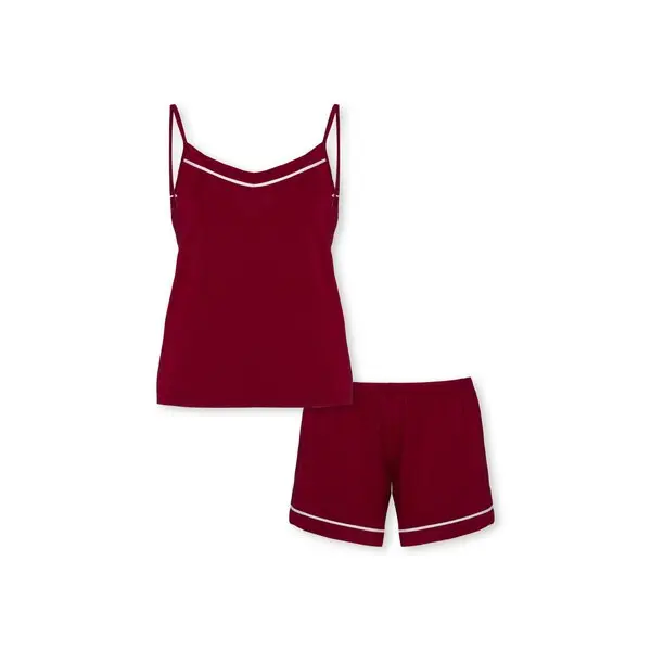 REVE SLEEPWEAR Revouse Tencel Cami Pj Set In Deep Berry - Red
