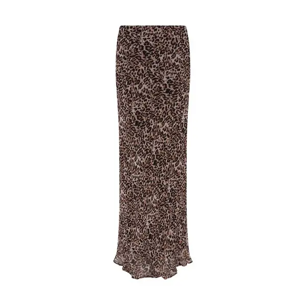 ROSE & NANCY Sienna Animal Print Skirt - Brown