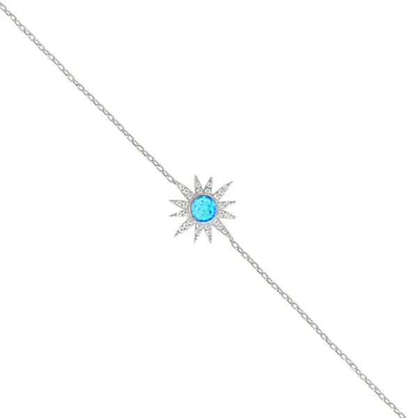SPERO LONDON Blue Opal Sun Sterling Bracelet - Silver